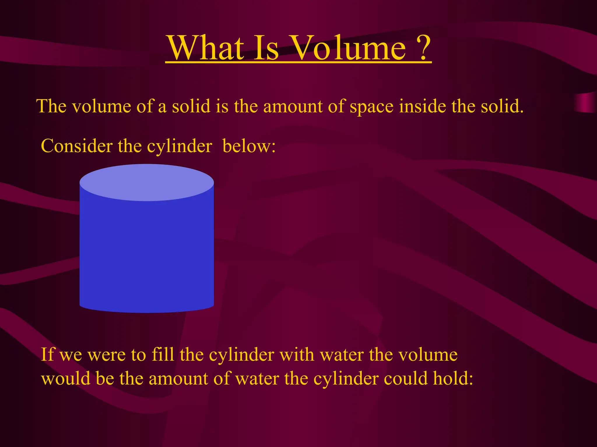 Matrices and Calculus Volume of Solids Examples | PPT