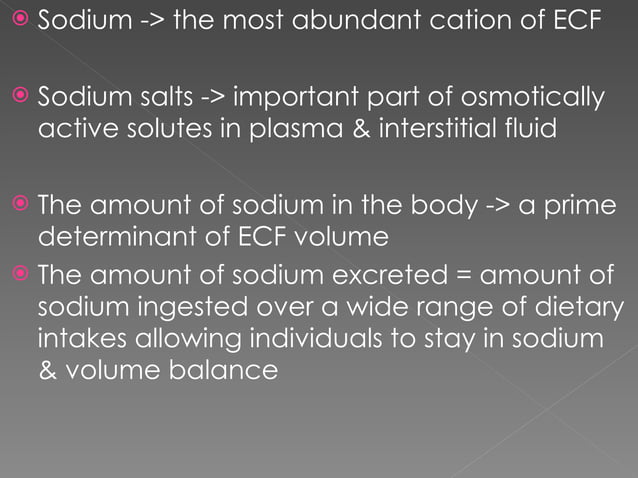 Sodium and Water homeostasis | PPT | Chemistry | Science