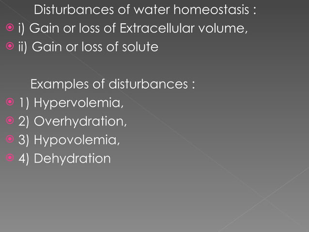 Sodium and Water homeostasis | PPT | Chemistry | Science