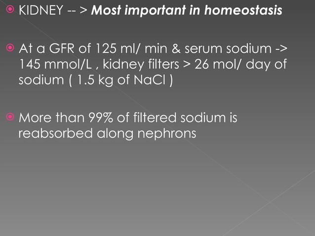 Sodium and Water homeostasis | PPT | Chemistry | Science