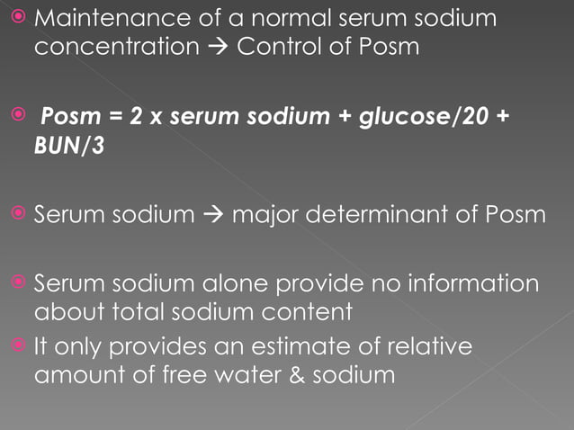 Sodium and Water homeostasis | PPT | Chemistry | Science