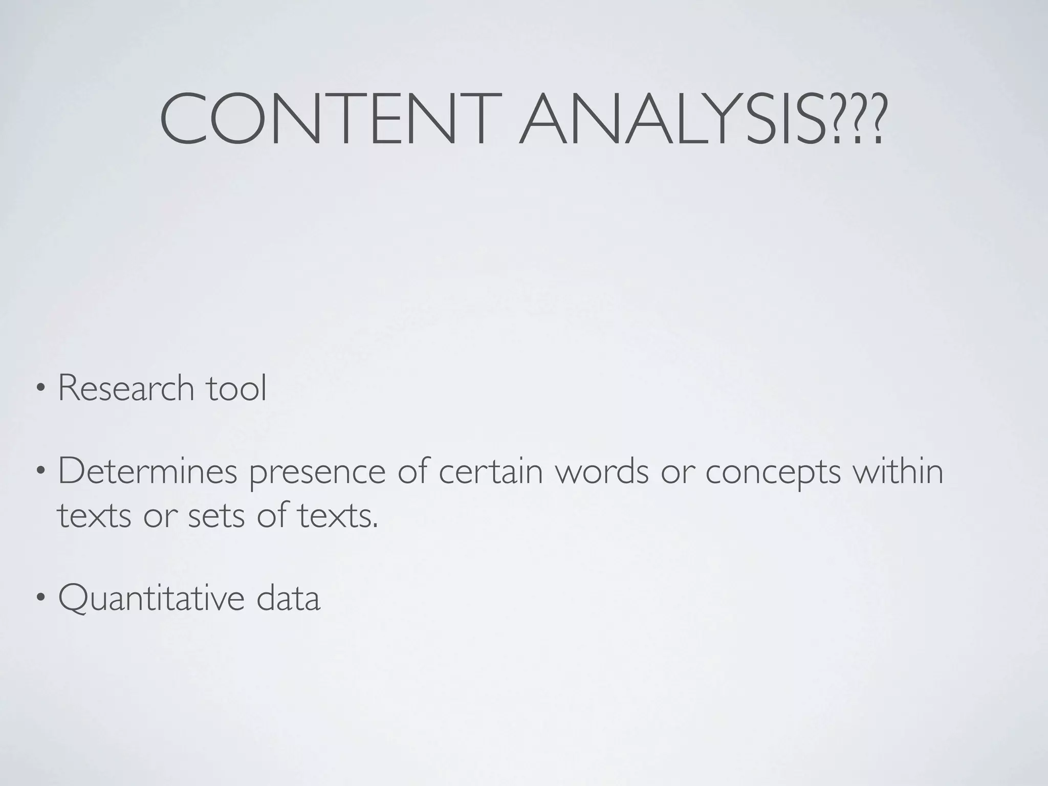 Content Analysis | KEY