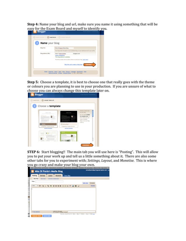 Guide to create your blog and uploading files. | PDF