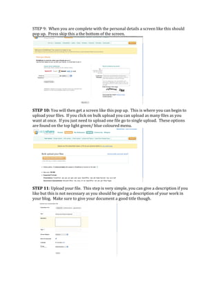 Guide to create your blog and uploading files. | PDF | Technology ...