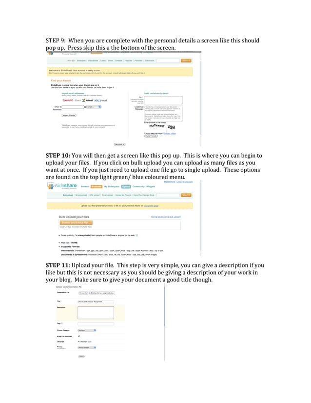Guide to create your blog and uploading files. | PDF