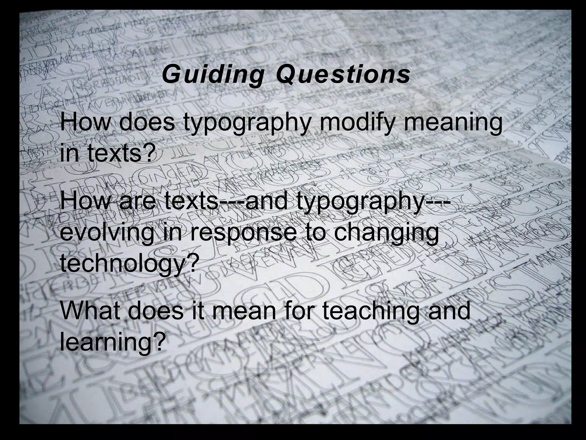 The Living, Speaking Hand: Typography in Language Arts | PPT