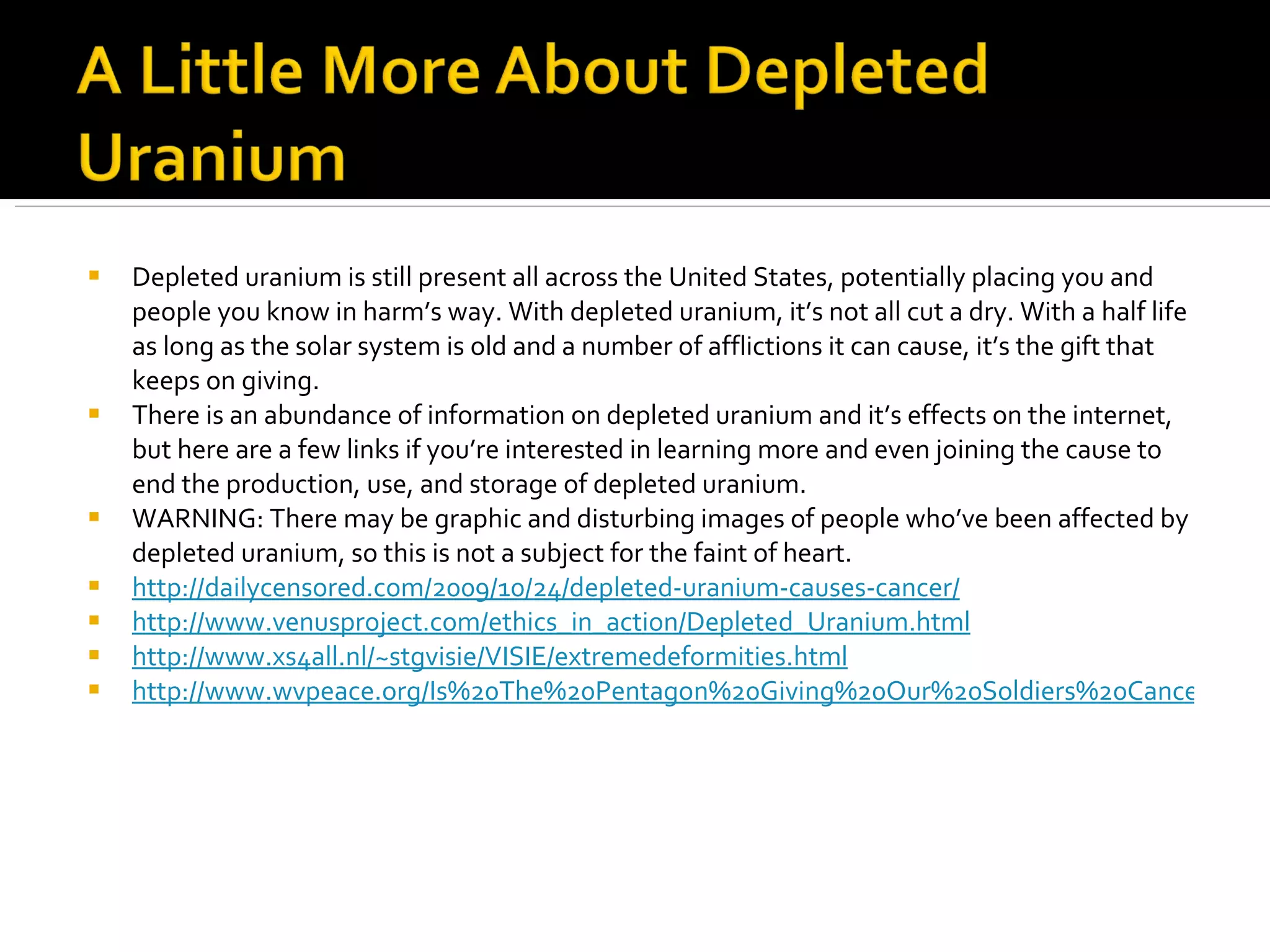 Depleted Uranium | PPT