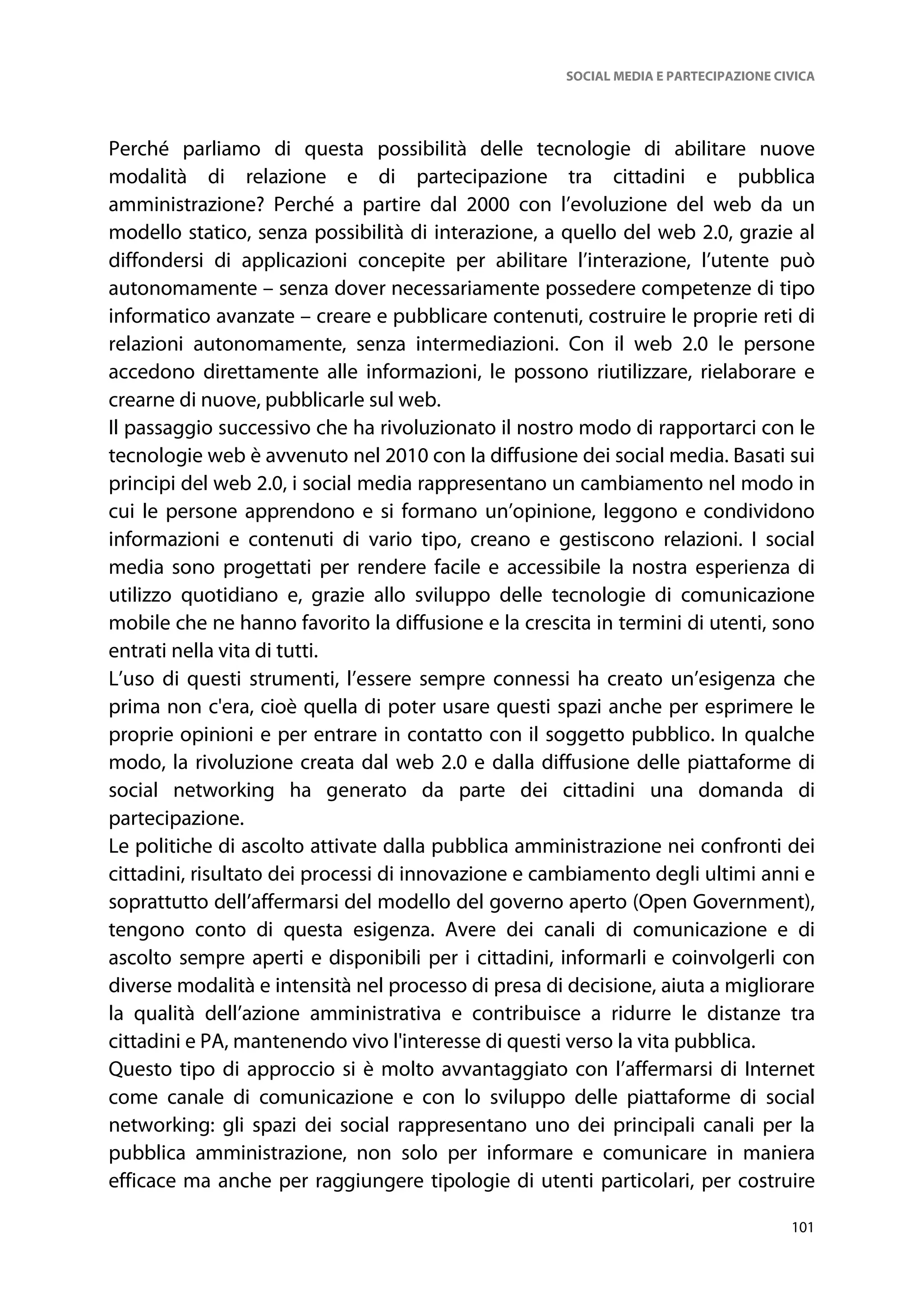 Tecnologie e pratiche per la partecipazione e l'ascolto dei cittadini ...