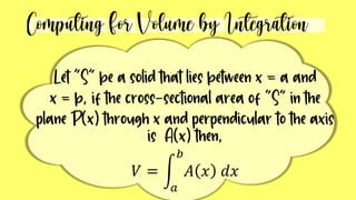 Volumes of solid (slicing, disc, washer, cylindrical shell) | PDF