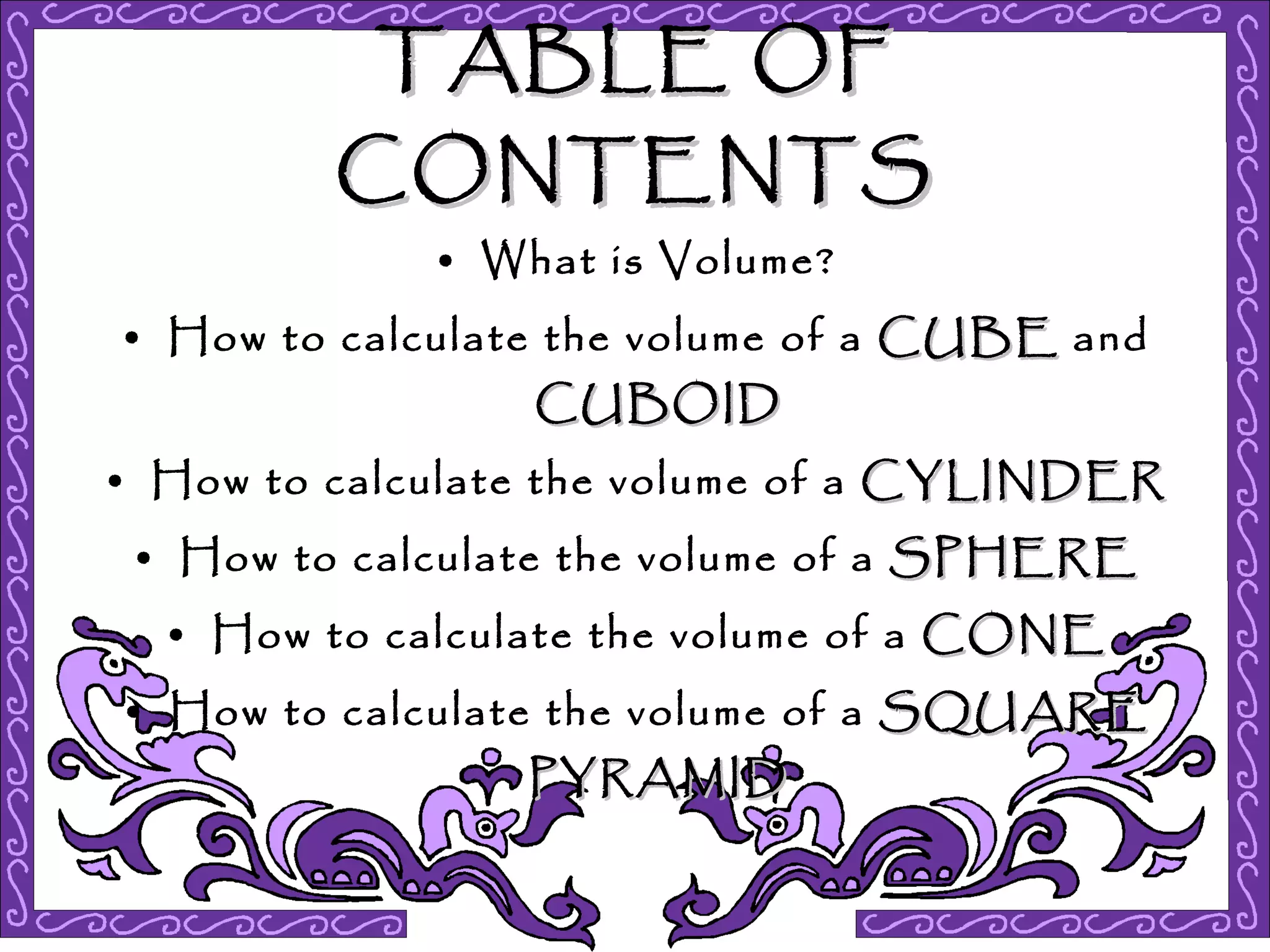 Volume- Mathematics | PPT