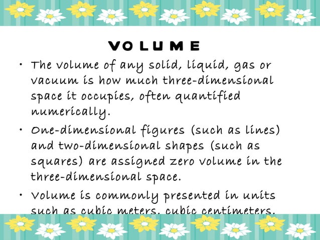 Volume- Mathematics | PPT | Physics | Science