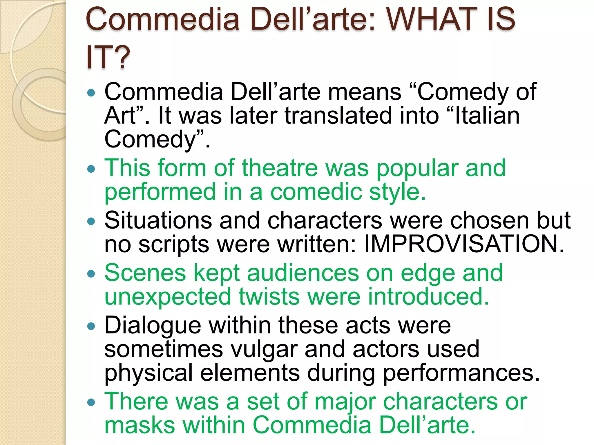 Commedia Dell'arte | PPTX