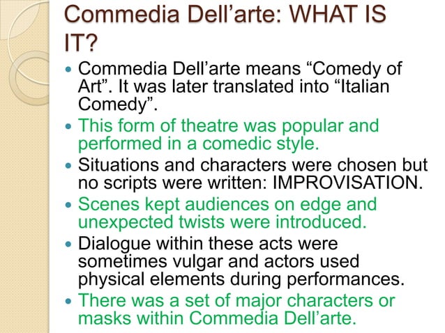 Commedia Dell'arte | PPTX