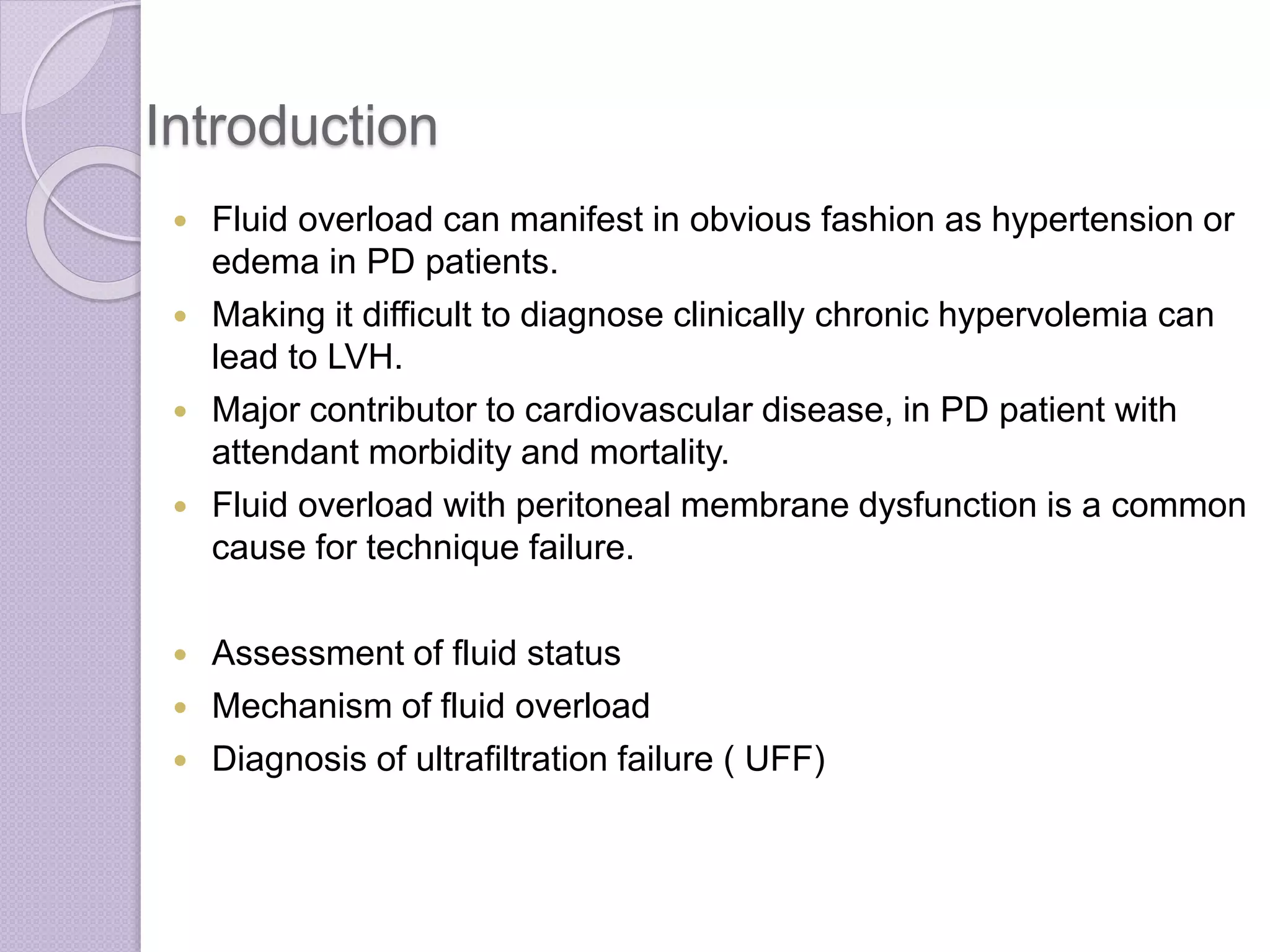 Volume status and fluid overload in peritoneal dialysis | PPTX