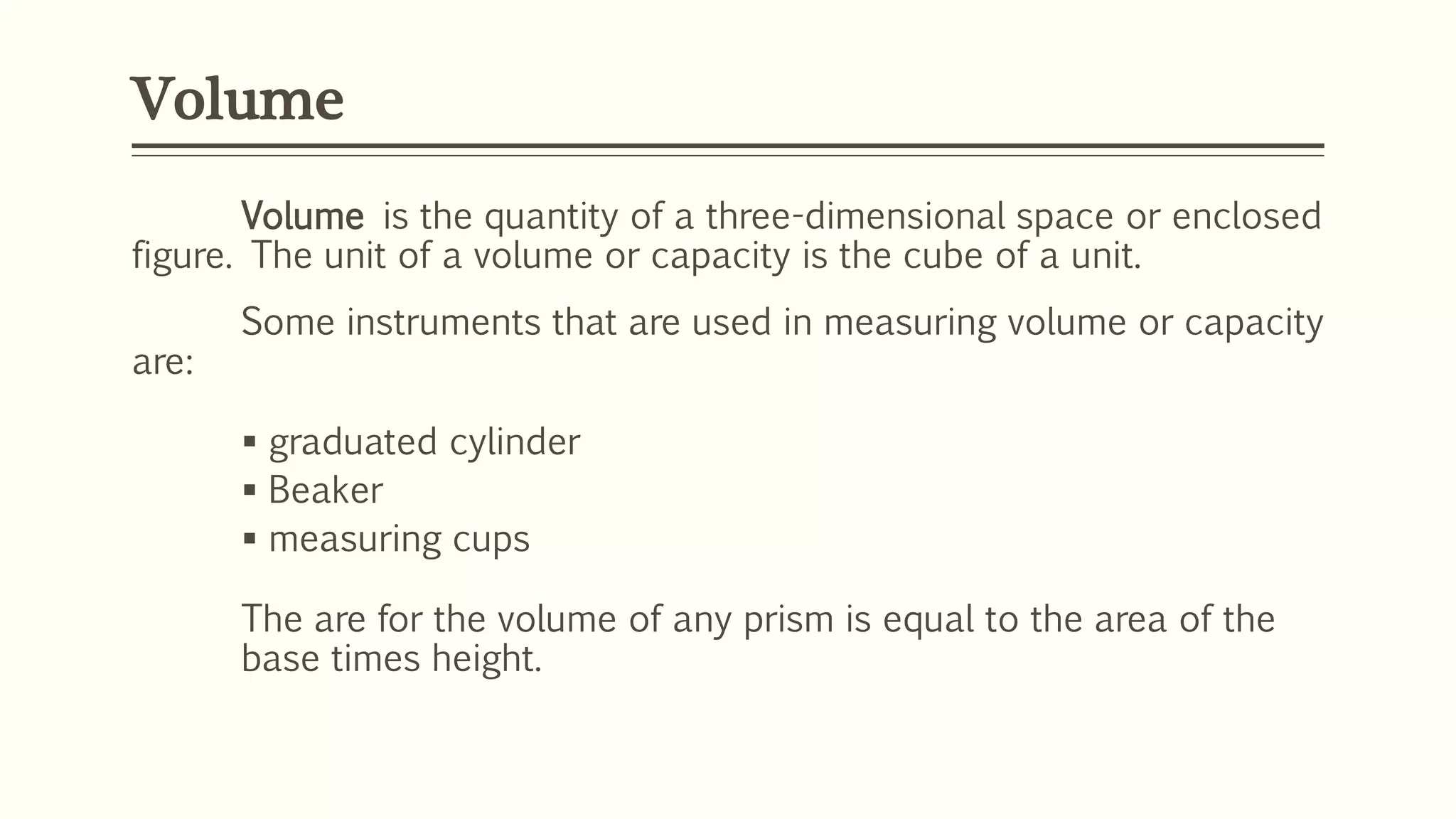 Volume, time and angle | PPTX