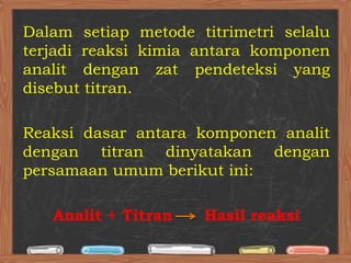 Volumetri (Kimia Analitik) | PPTX