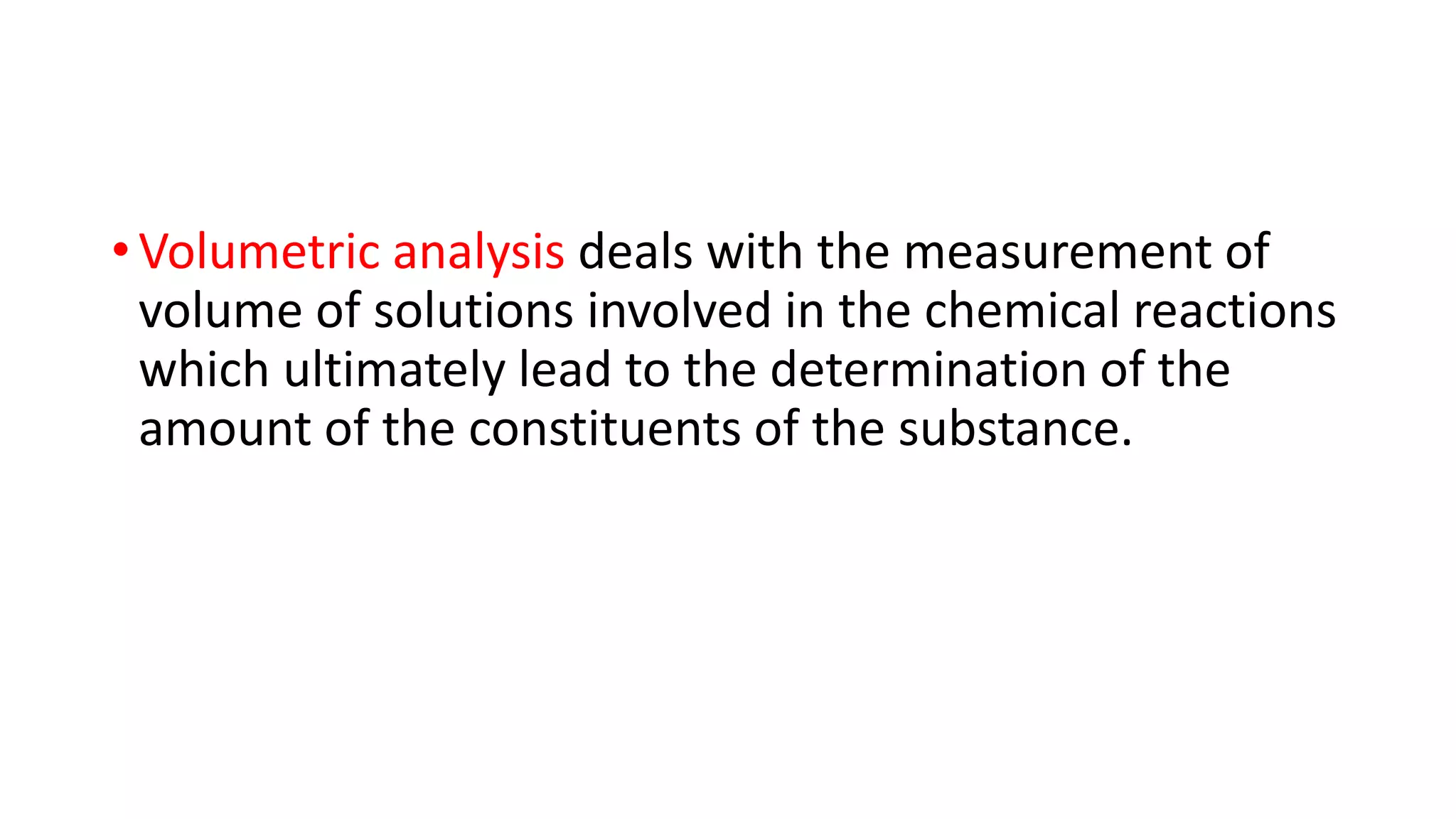 Volumetric analysis | PPTX