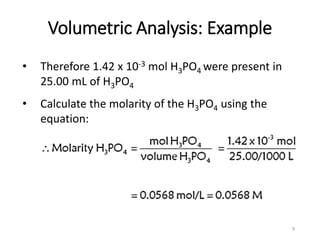 Volumetric analysis-Solution stoichiometry | PDF