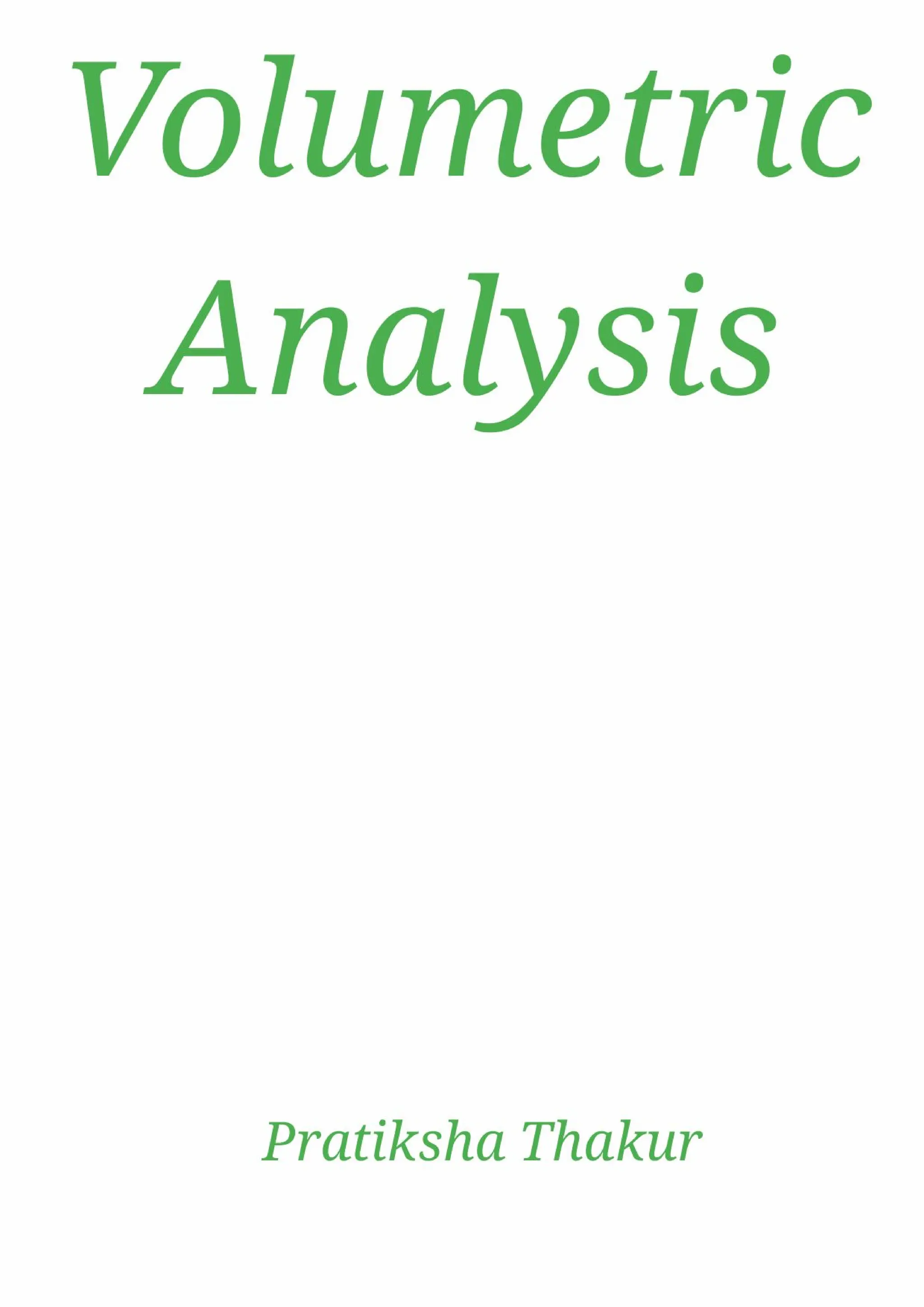 Volumetric Analysis | PDF