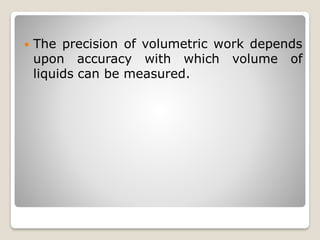 Volumetric Analysis for higher education | PPT