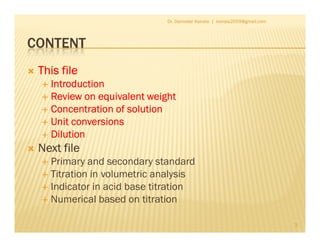 Volumetric analysis part 1 | PDF