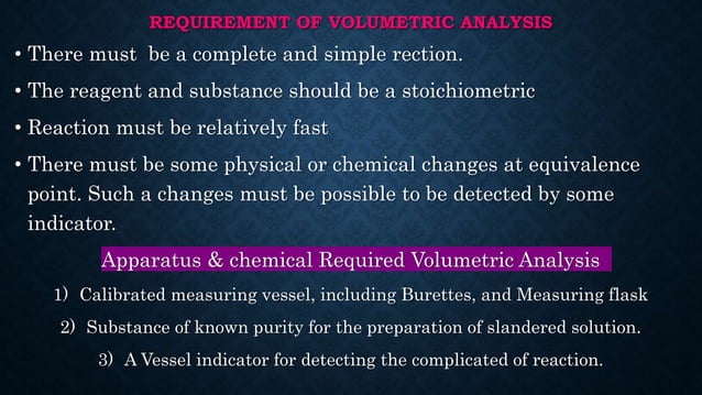 Volumetric analysis ppt | PPTX