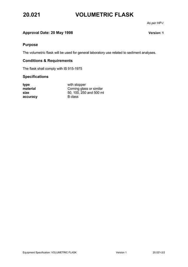 Volumetric flask | PDF