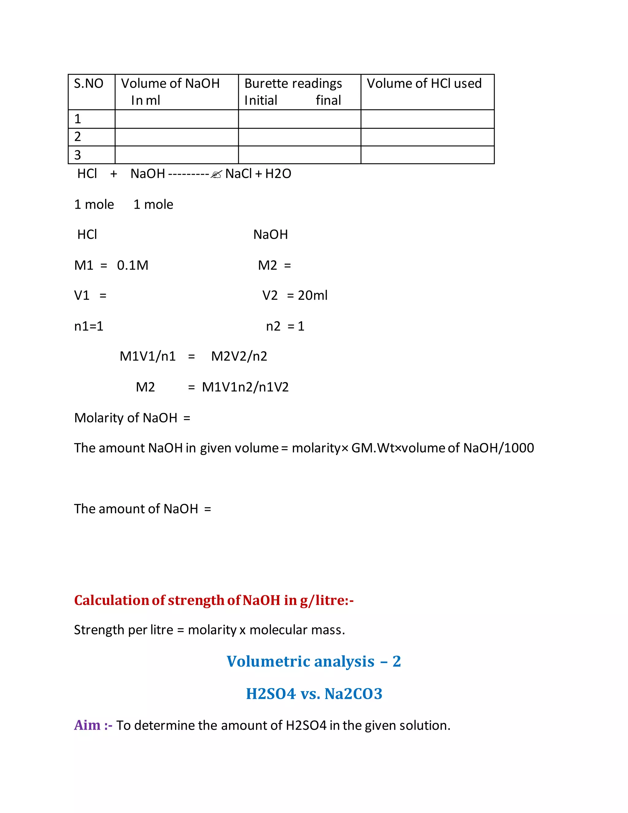 Volumetric procedure | DOCX