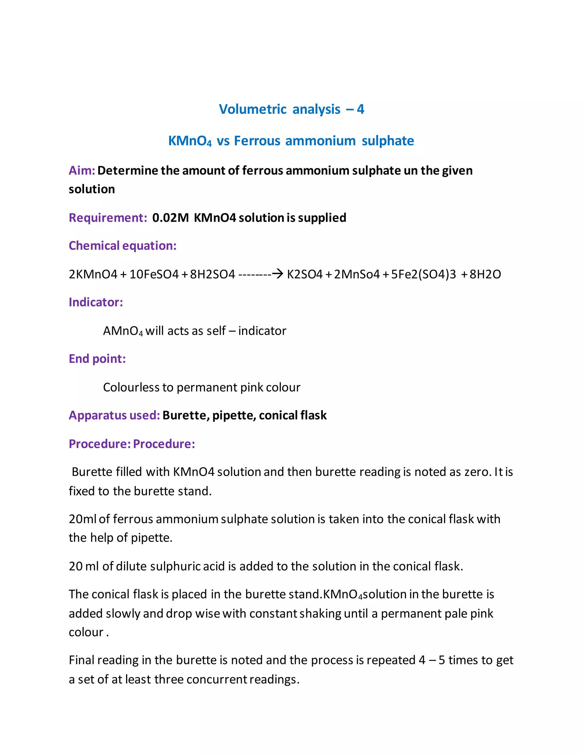 Volumetric procedure | DOCX