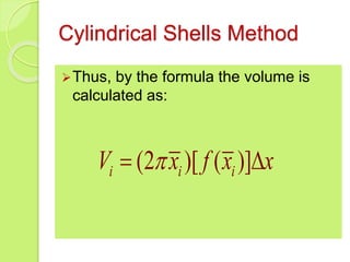 Volume using cylindrical shells ppt | PPTX