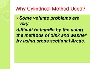 Volume using cylindrical shells ppt | PPTX