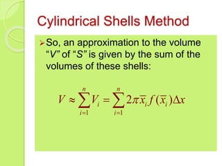 Volume using cylindrical shells ppt | PPT