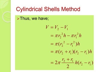 Volume using cylindrical shells ppt | PPT