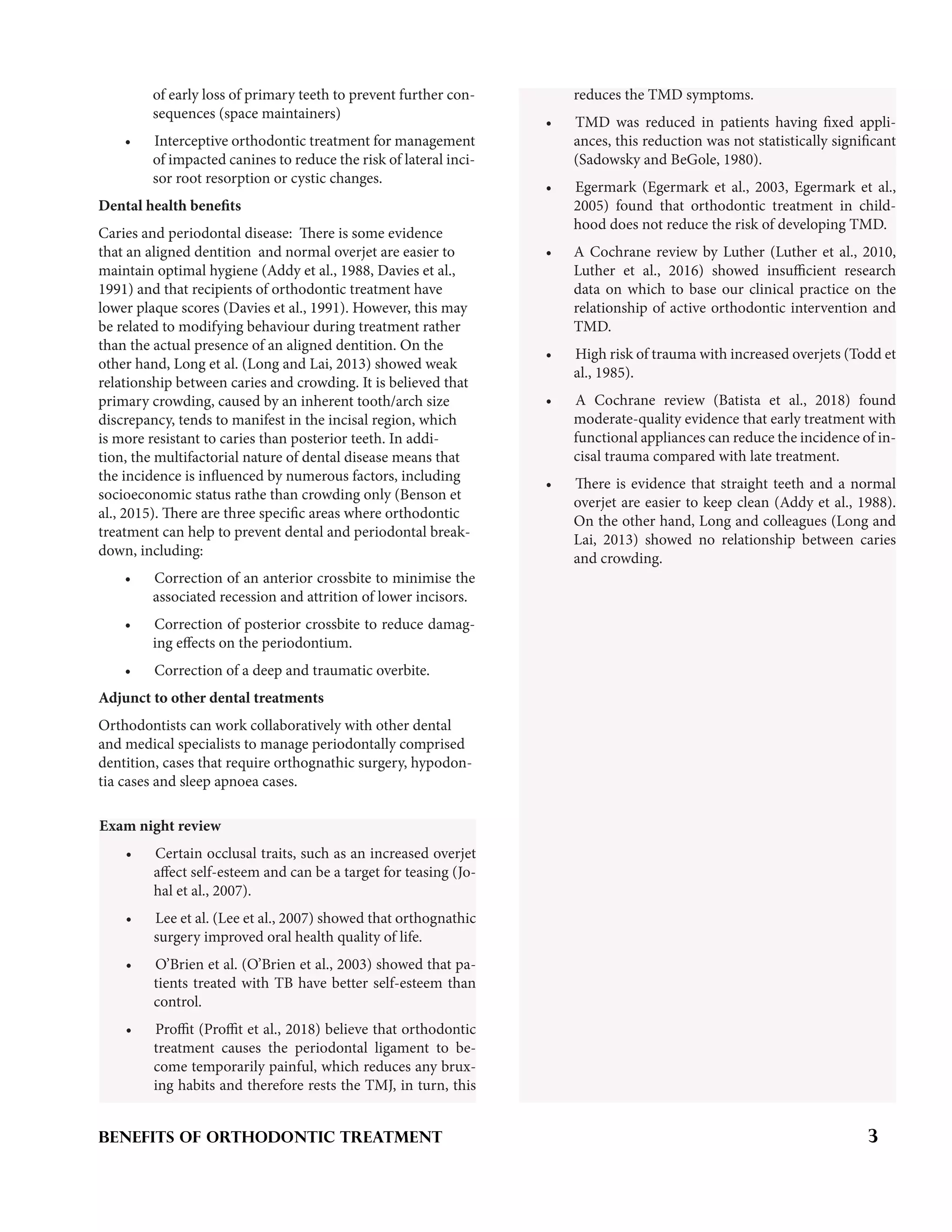 Volume 5: BENEFITS AND IATROGENIC EFFECTS OF ORTHODONTIC TREATMENT ...