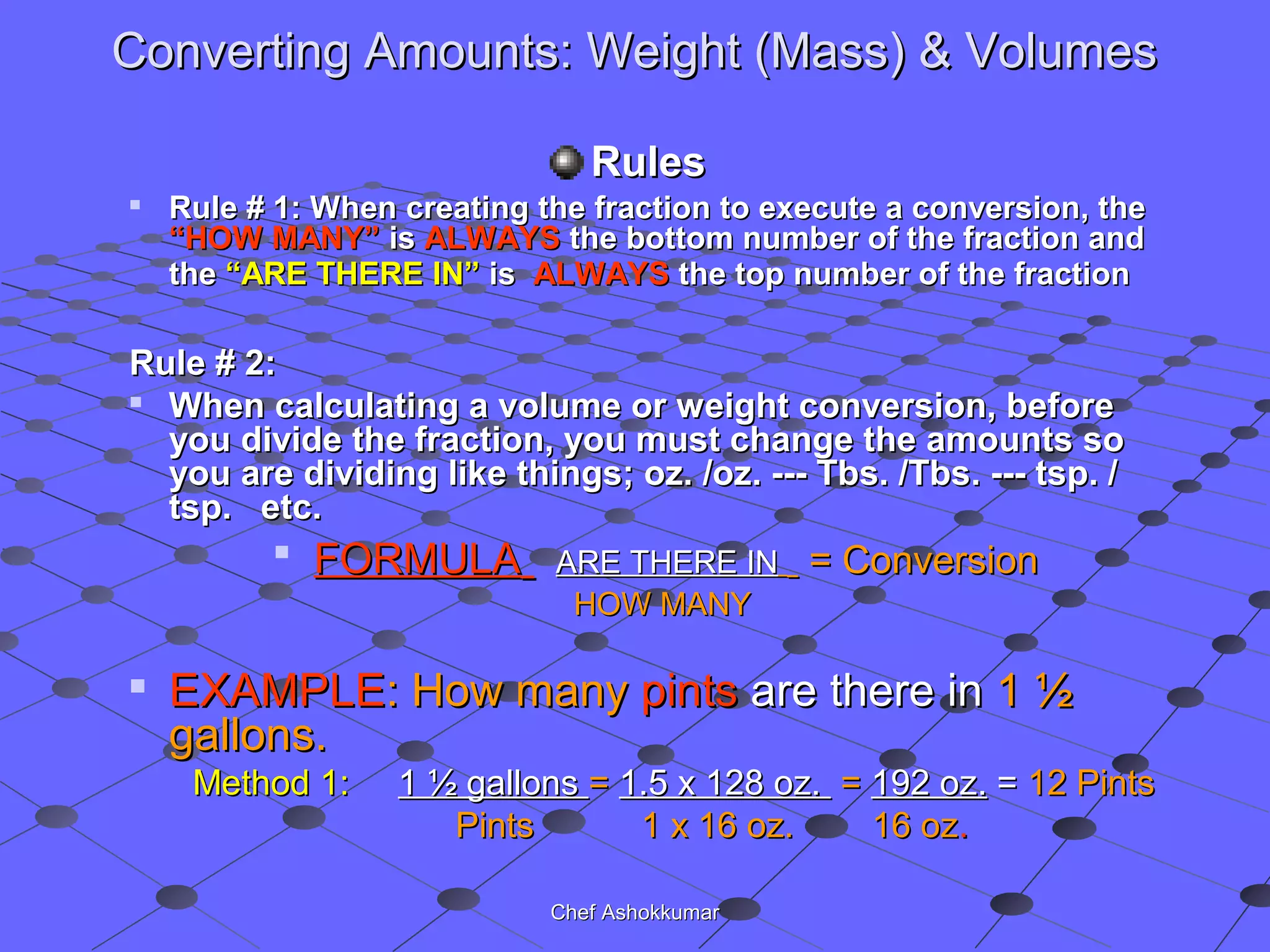 Volume & weight (mass) conversions | PPT | Cooking | Food & Drink