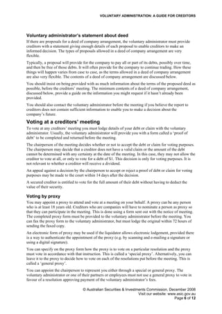Voluntary administration a guide for creditors | PDF