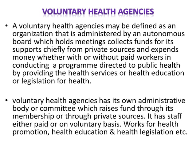 Voluntary health agencies | PDF