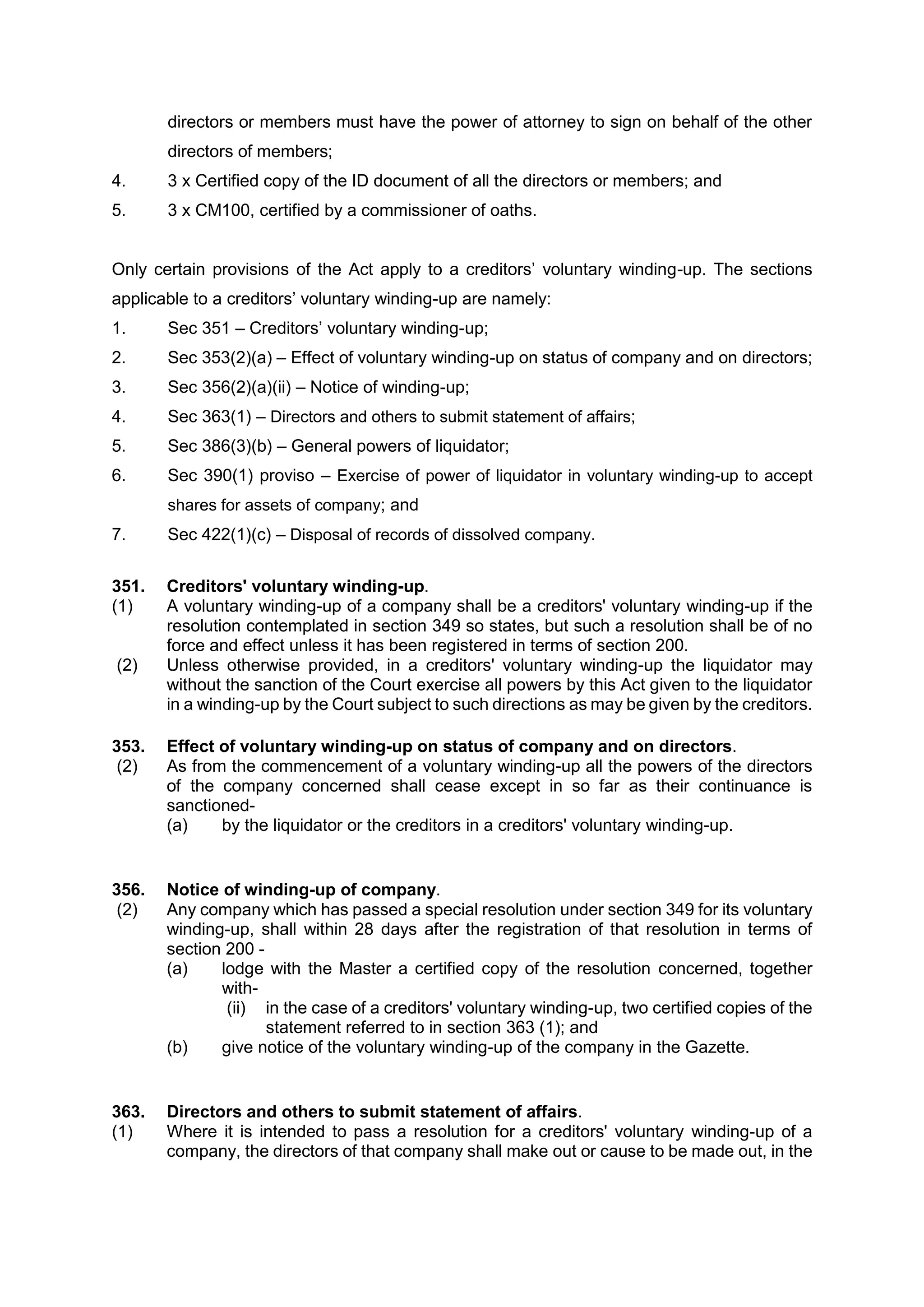 Voluntary Liquidation - 1973 Companies Act | PDF
