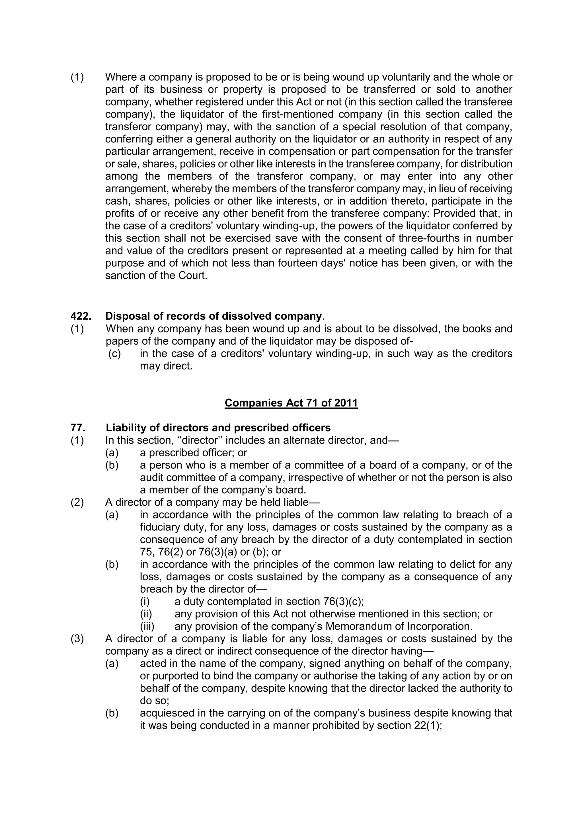Voluntary Liquidation - 1973 Companies Act | PDF