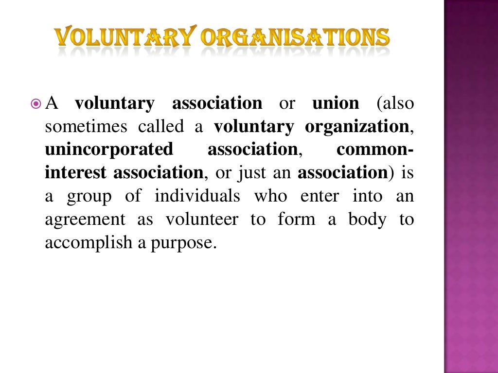 Voluntary organisation