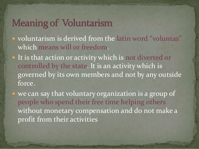 Voluntary organization