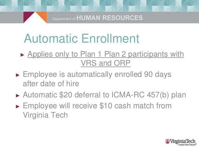 Virginia Tech - New Employee Orientation - Voluntary Retirement Savings Plans | PPT