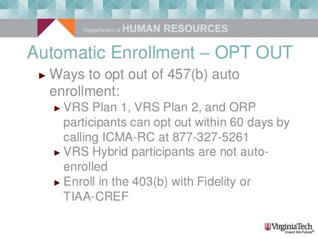 Virginia Tech - New Employee Orientation - Voluntary Retirement Savings Plans | PPT