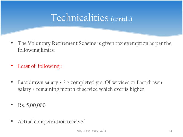 Voluntary retirement scheme | PPT