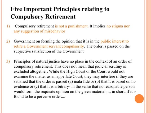 Compulsory retirement and voluntary retirement | PPTX