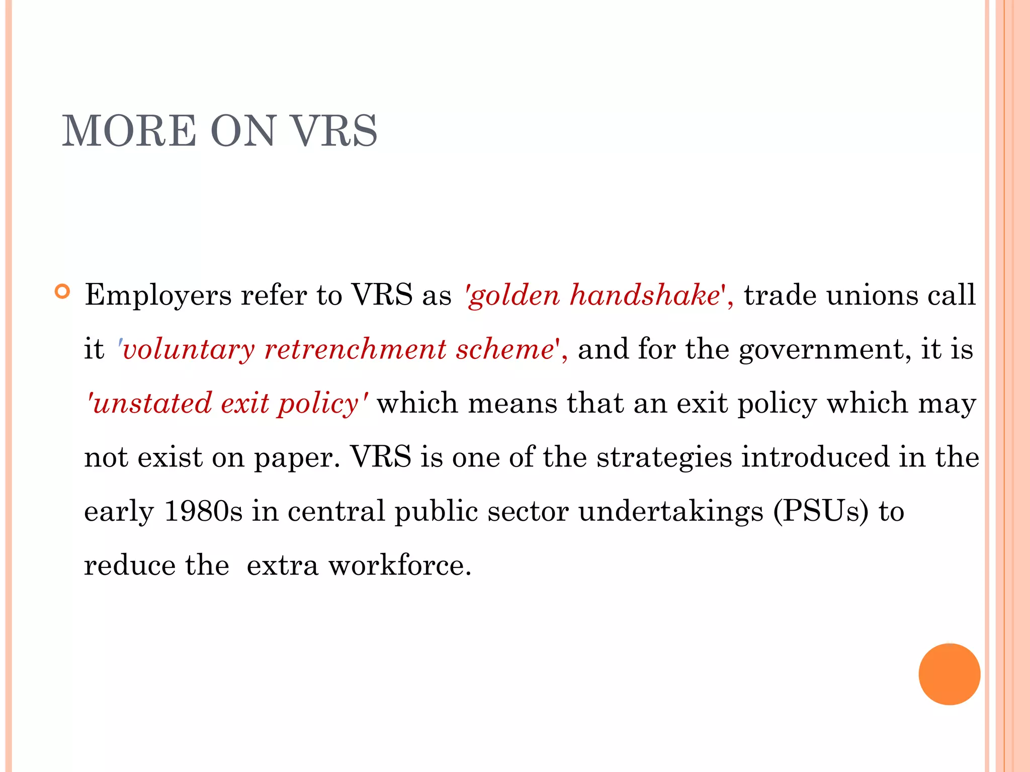 Voluntary retirement scheme1 | PPT