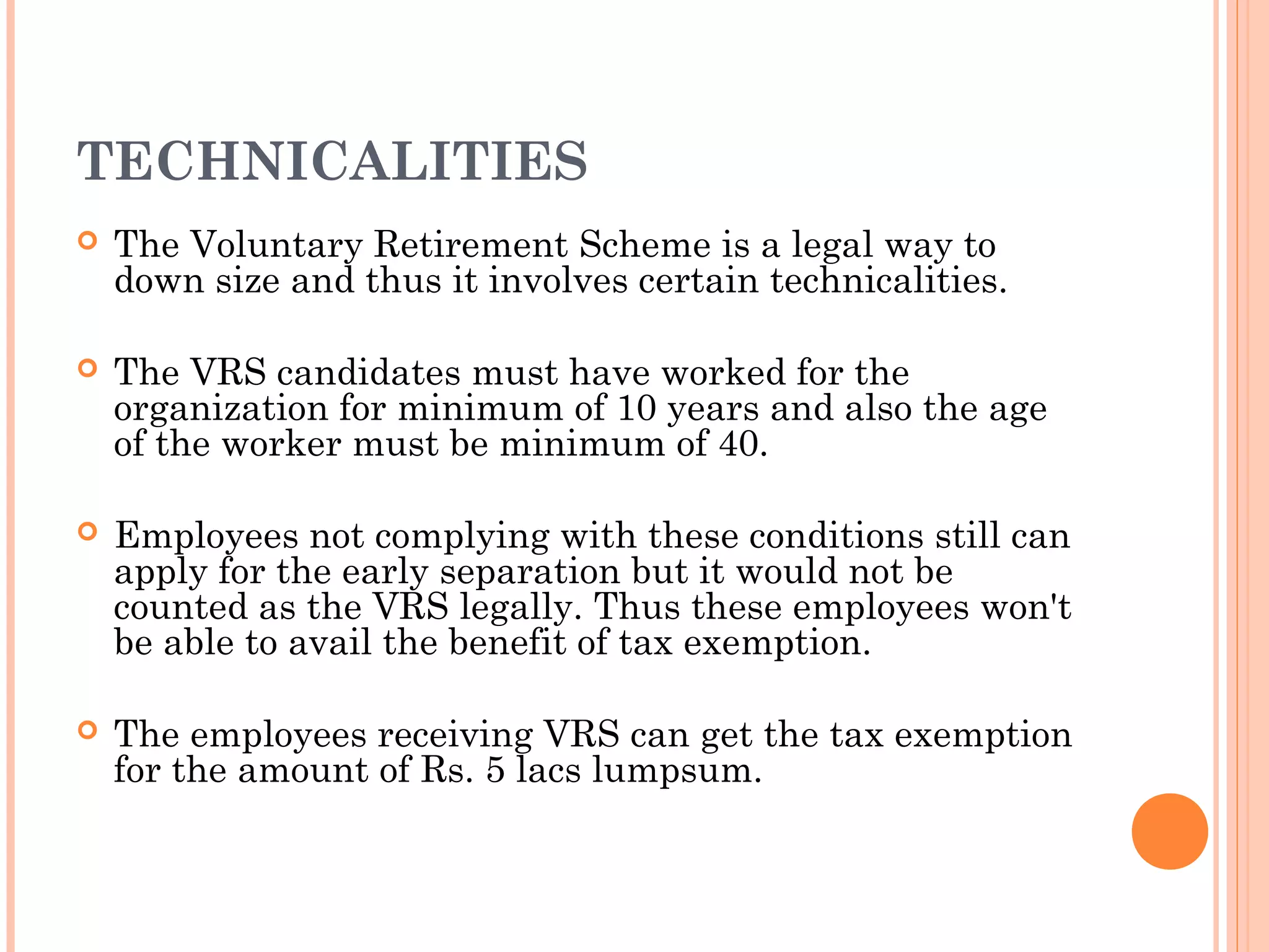 Voluntary retirement scheme1 | PPT