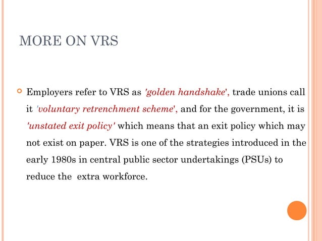 Voluntary retirement scheme1 | PPT