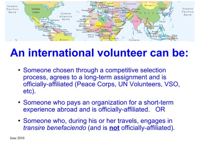 Volunteering abroad options | PPT | Business | Business and Finance