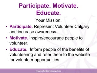 Volunteer Calgary overview | PPT